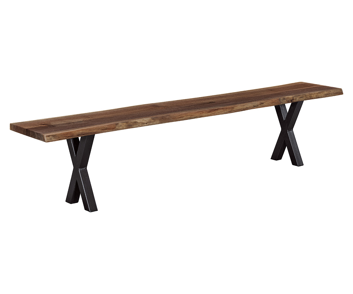 Live Edge Bench with Xavier Base | Sawtooth Furniture